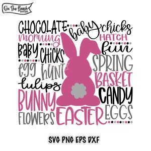 Easter Bunny Words, Word Art, Easter Svg, Bunny Svg, Words Svg, Hop Svg ...