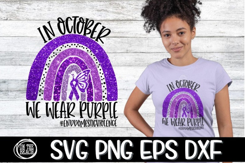 In October We Wear Purple, We Wear Purple Png Sublimation, Rainbow PNG ...