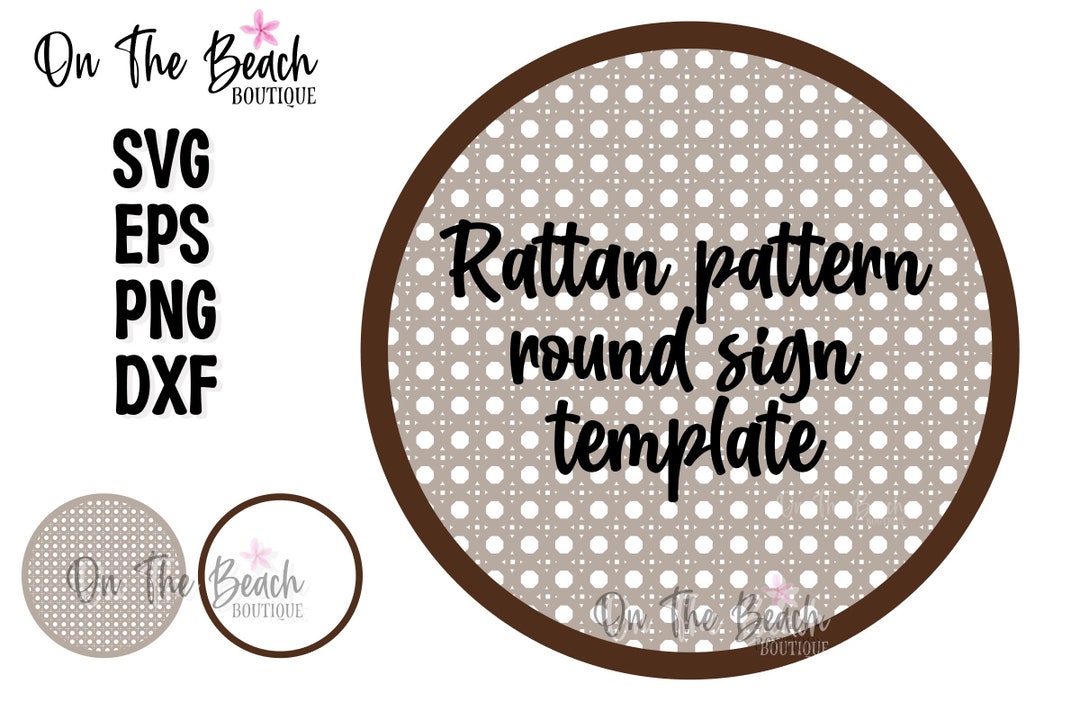 Rattan Pattern Round Sign SVG Template Glowforge Basket Weave Svg ...