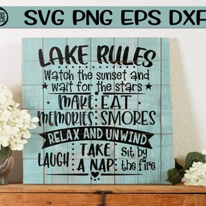 LAKE BUNDLE, 18 Designs, Love Lake, Love Lake Svg, Lake Rules Svg ...