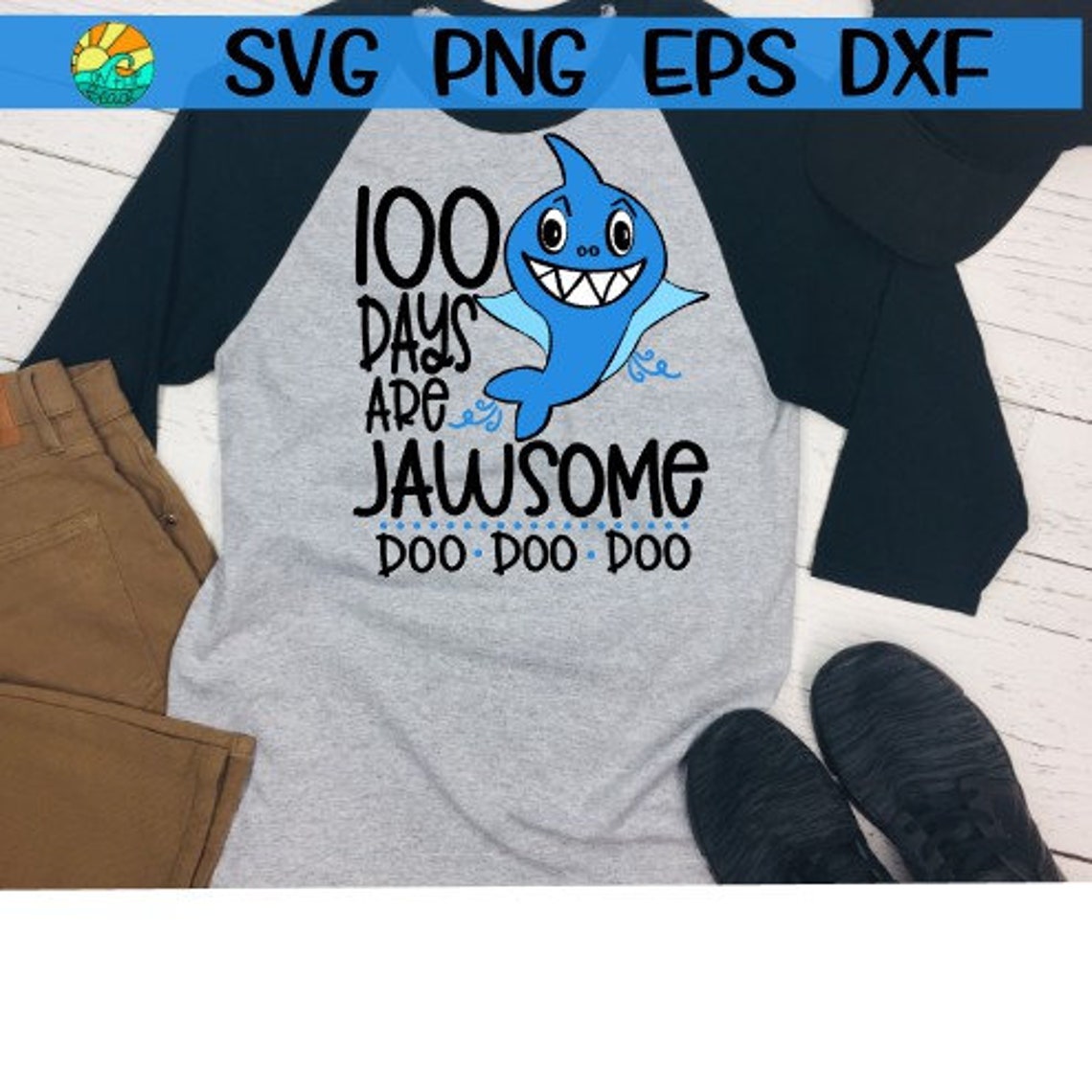 100 Days of Jawsome 100 Days of Jawsome Svg Shark Shark - Etsy