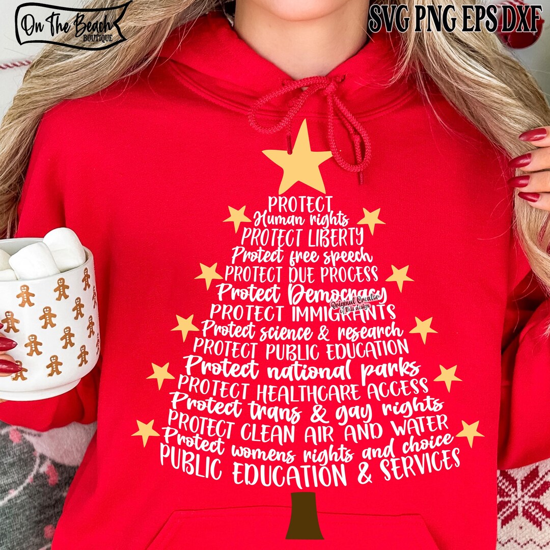Protect Democracy Christmas Tree SVG PNG, Pro Democracy Liberal ...