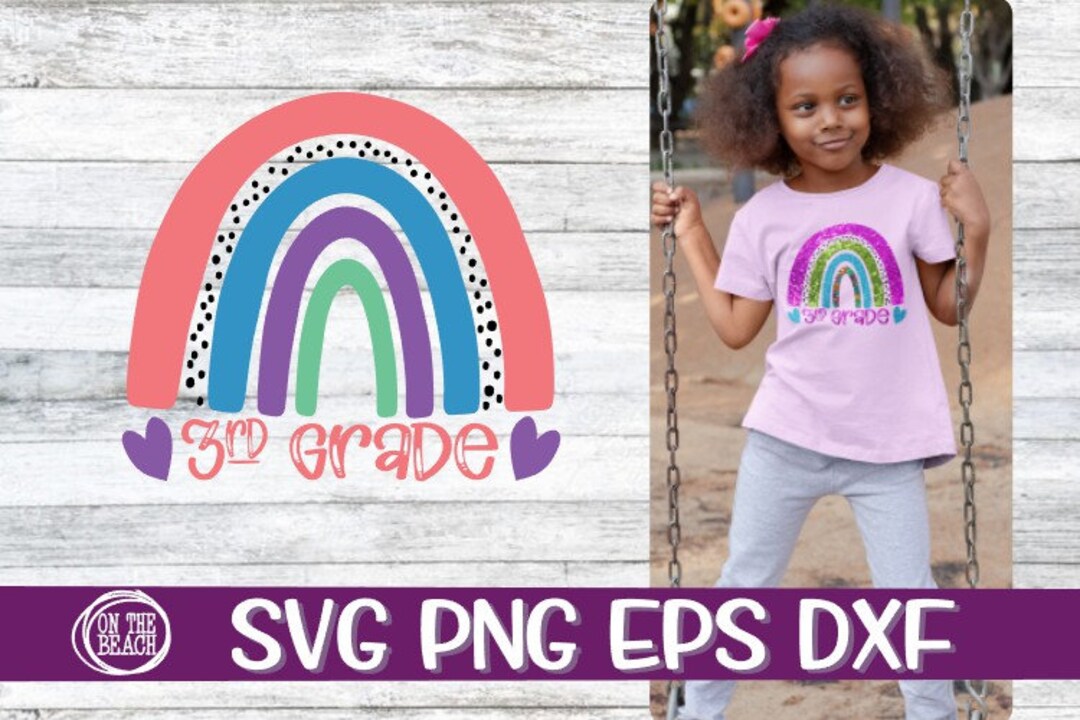 Rainbow , Rainbow Svg, 3rd Grade, 3rd Grade Svg, Third Grade, Third ...