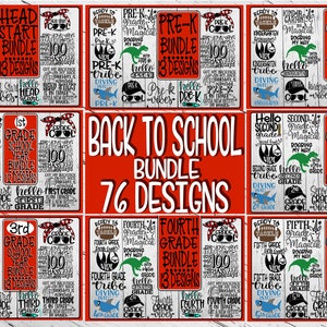 BACK TO SCHOOL Bundle 8 Bundles Incl 76 Designs Head - Etsy
