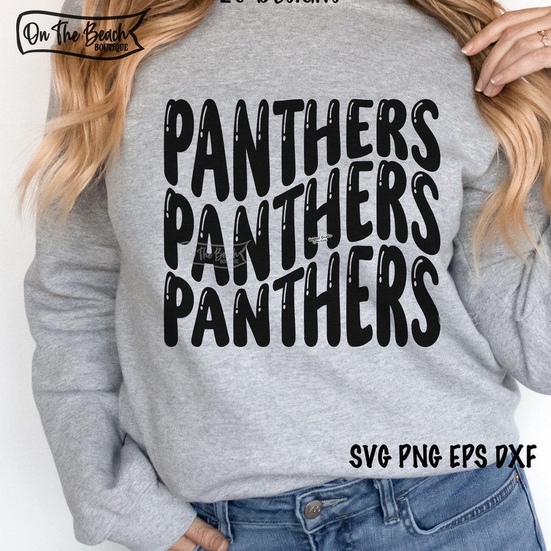 Panthers SVG, Panthers Wavy Stacked Svg, Go Panthers Svg, Panthers Team ...
