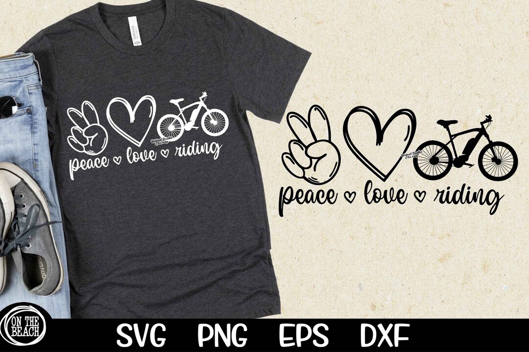 Peace Love Riding Svg Ebike Ebike Svg E-bike Cutting Design Files ...