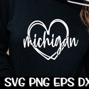 Michigan, Michigan Svg, Michigan Heart, Michigan Heart Svg, Michigan ...