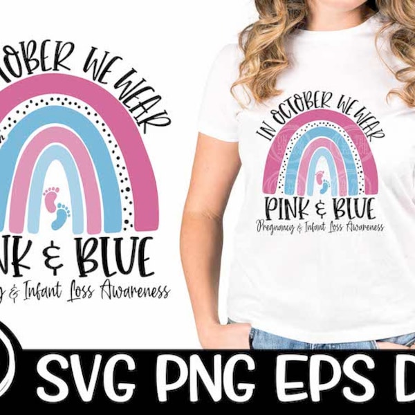 In October We Wear Pink Rainbow Svg - Etsy