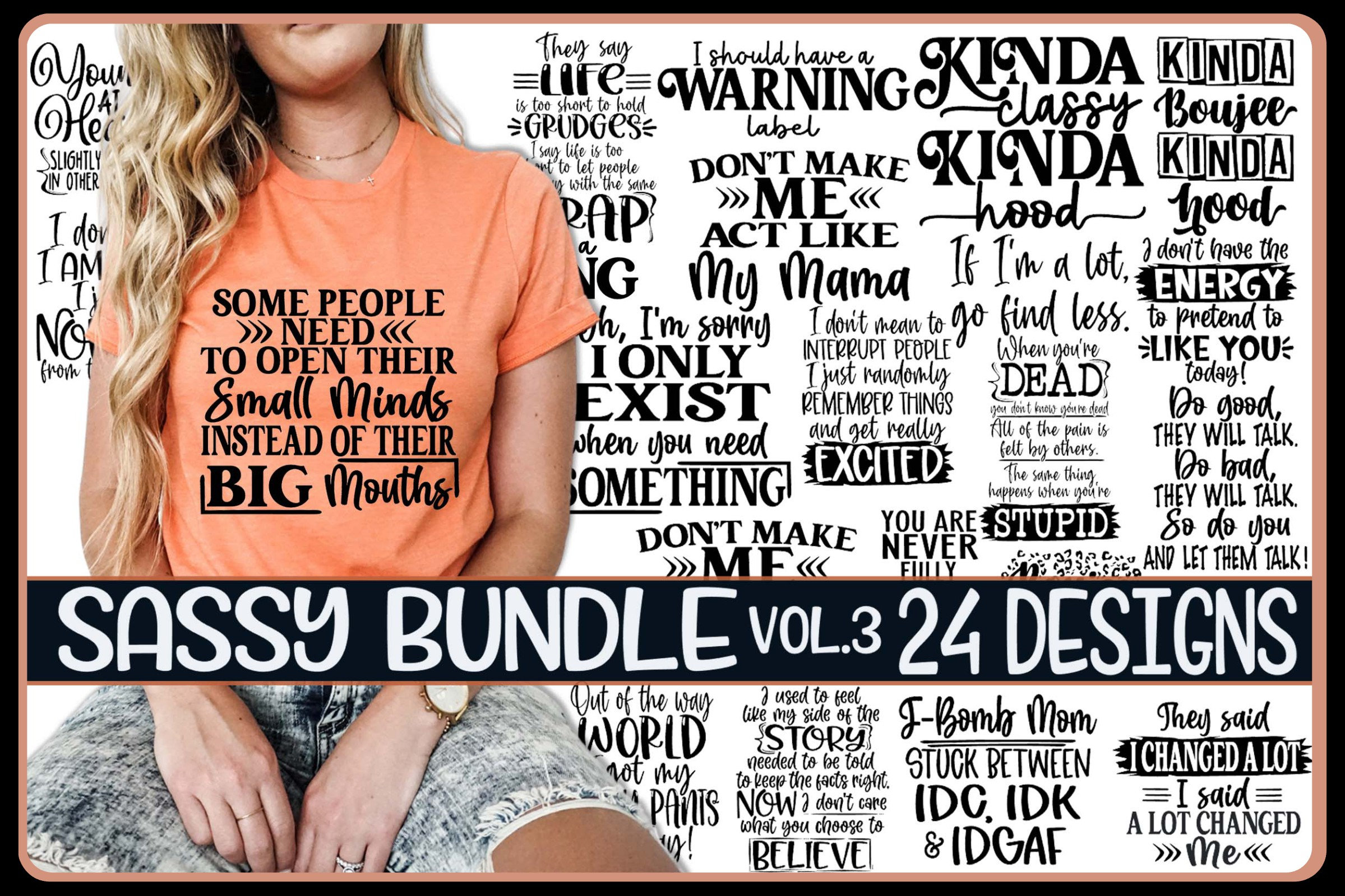 SASSY Bundle 24 Designs Text Me Svg Sassy Hate People Classy Hood Svg ...