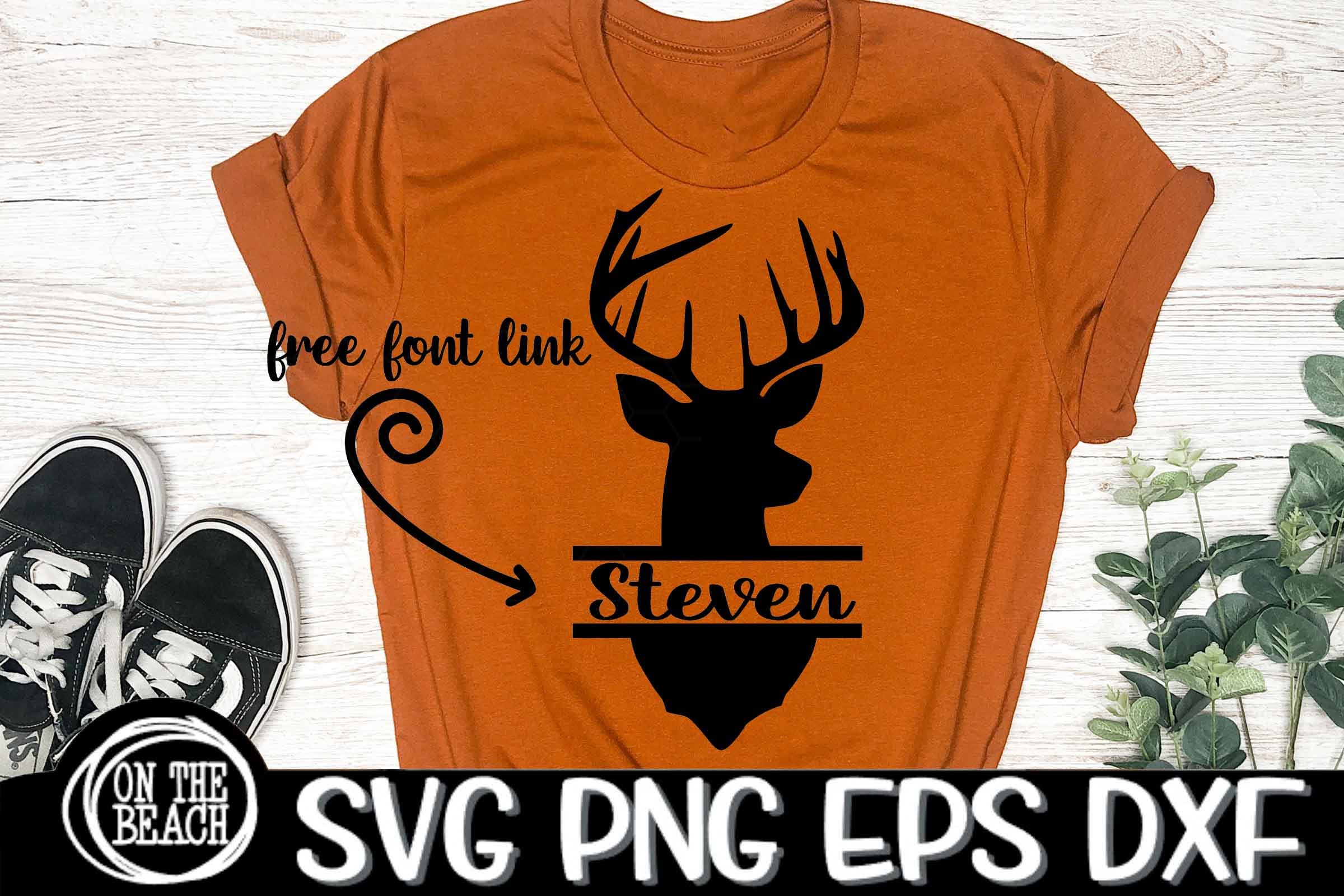 Deer Split Monogram FREE FONT Deer Head Buck Svg Hunting Svg | Etsy