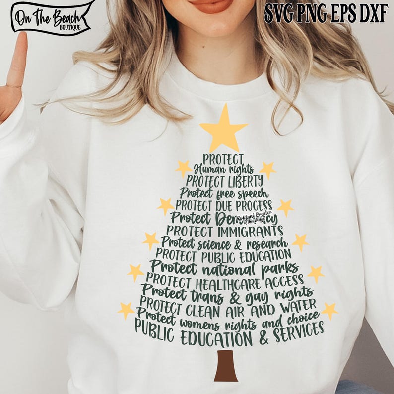 Protect Democracy Christmas Tree SVG PNG, Pro Democracy Liberal ...