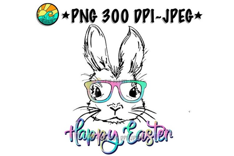 Happy Easter Easter Bunny With Glasses Bunny With Glasses - Etsy