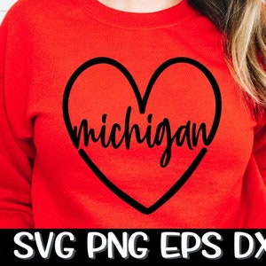 Michigan, Michigan Svg, Michigan Heart, Michigan Heart Svg, Michigan ...
