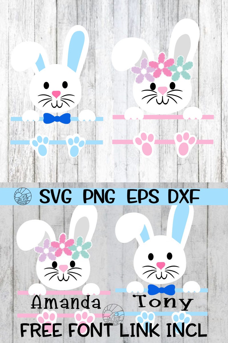 Easter Svg Easter Bunny Svg Easter Split Monogram Svg - Etsy