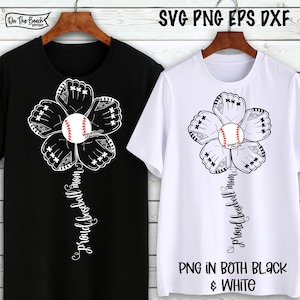 SVG Proud Baseball Mom, Baseball Flower, Baseball Flower Mom, SVG ...