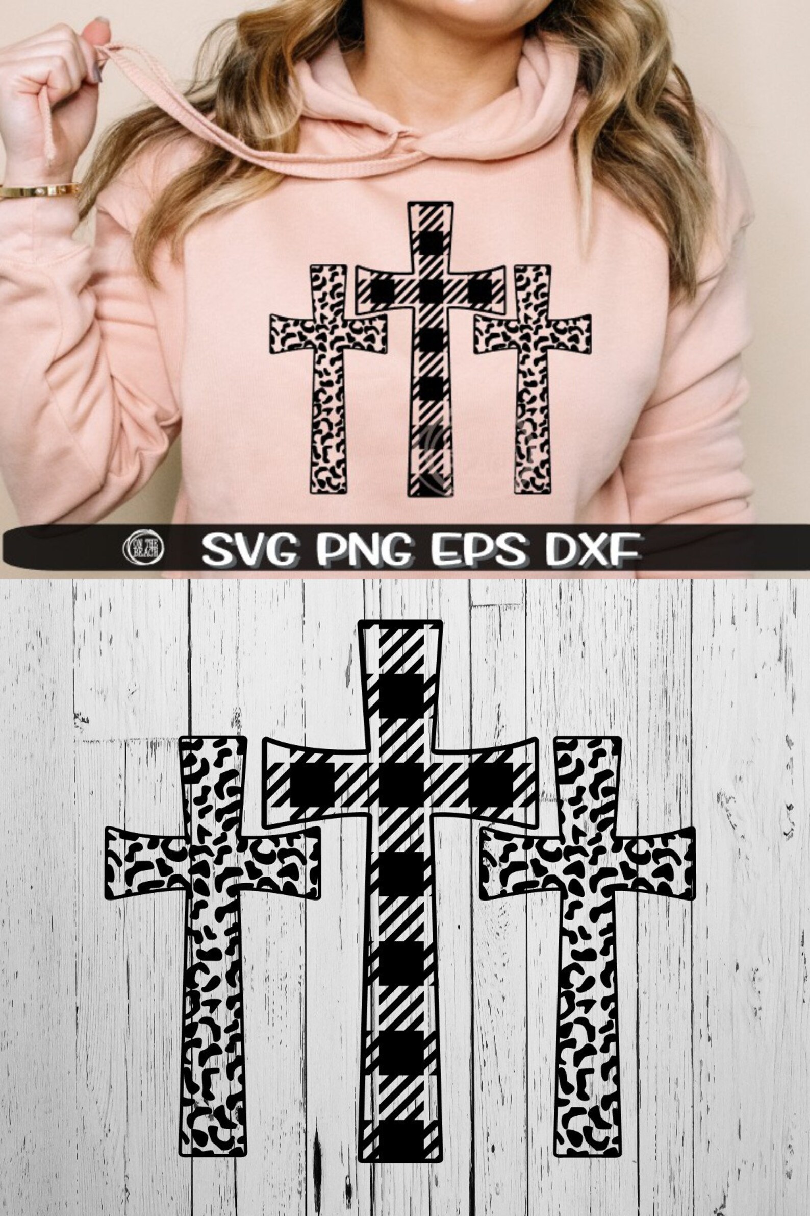 Three Crosses Svg, Buffalo Plaid Cross, Leopard Cross, Easter, Easter ...