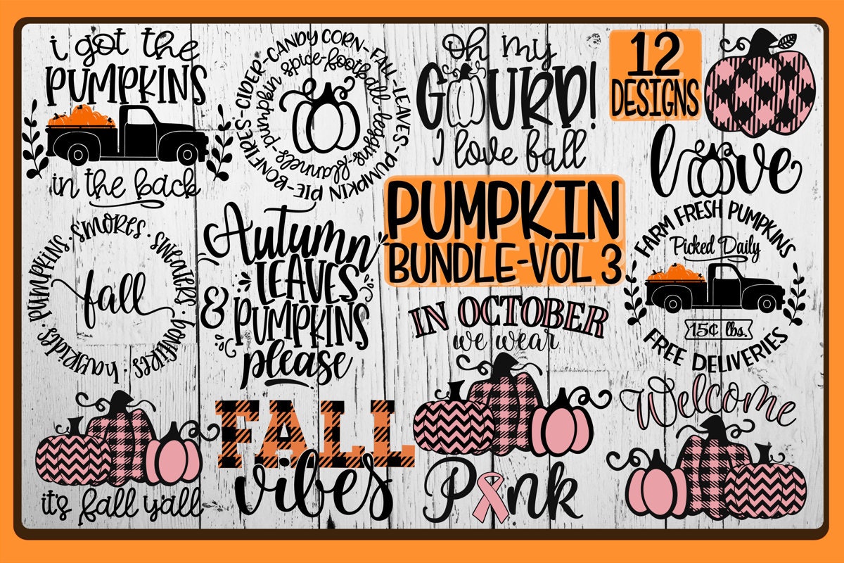 PUMPKIN Bundle Vol 3 12 Designs Included Fall Fall Svg - Etsy