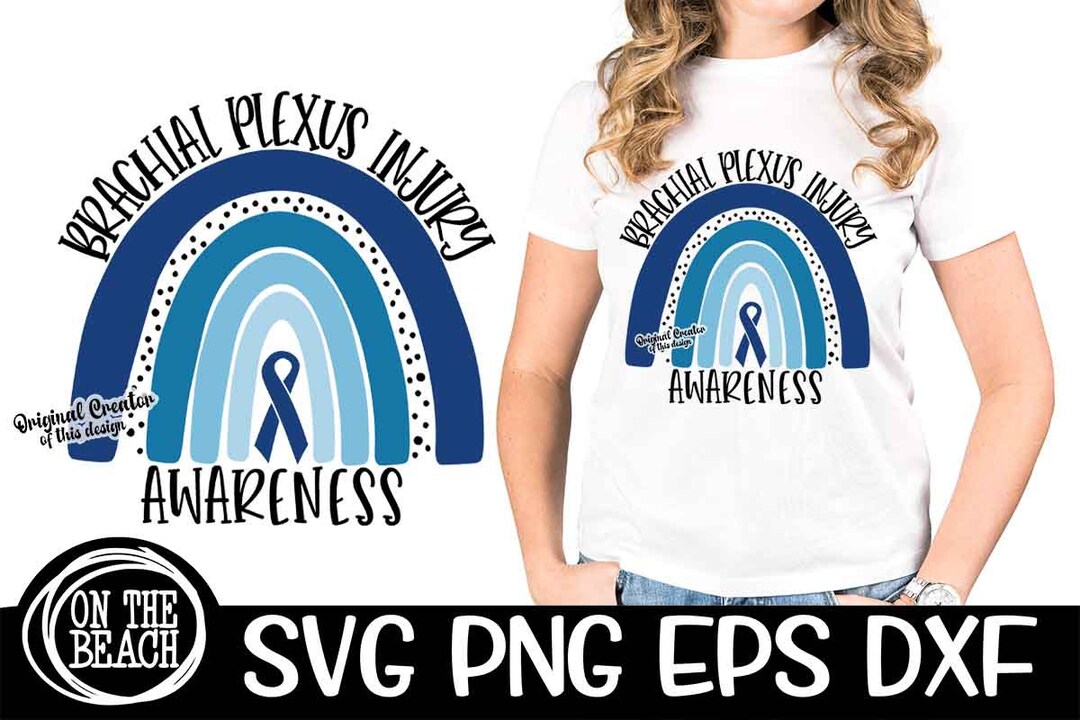 Brachial Plexus Awareness Blue Rainbow Svg Awareness Png Sublimation ...