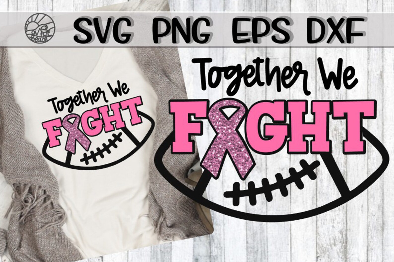 Together We Fight Together We Fight Svg Football Svg Pink | Etsy
