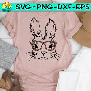 Easter Bunny With Glasses, Bunny With Glasses, Bunny With Glasses Svg ...