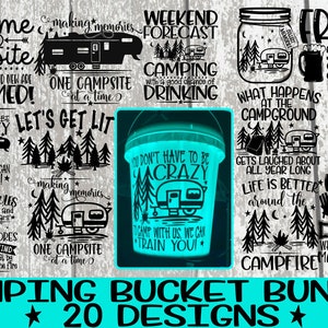 Camping Bucket, Camping Bucket Svg, Camping Bucket Bundle, LED Bucket ...