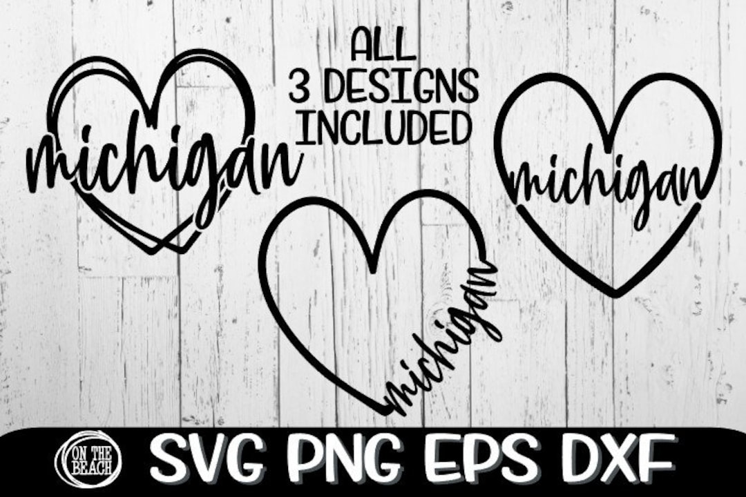 Michigan, Michigan Svg, Michigan Heart, Michigan Heart Svg, Michigan ...