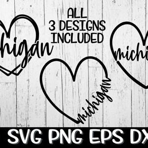 Michigan, Michigan Svg, Michigan Heart, Michigan Heart Svg, Michigan ...