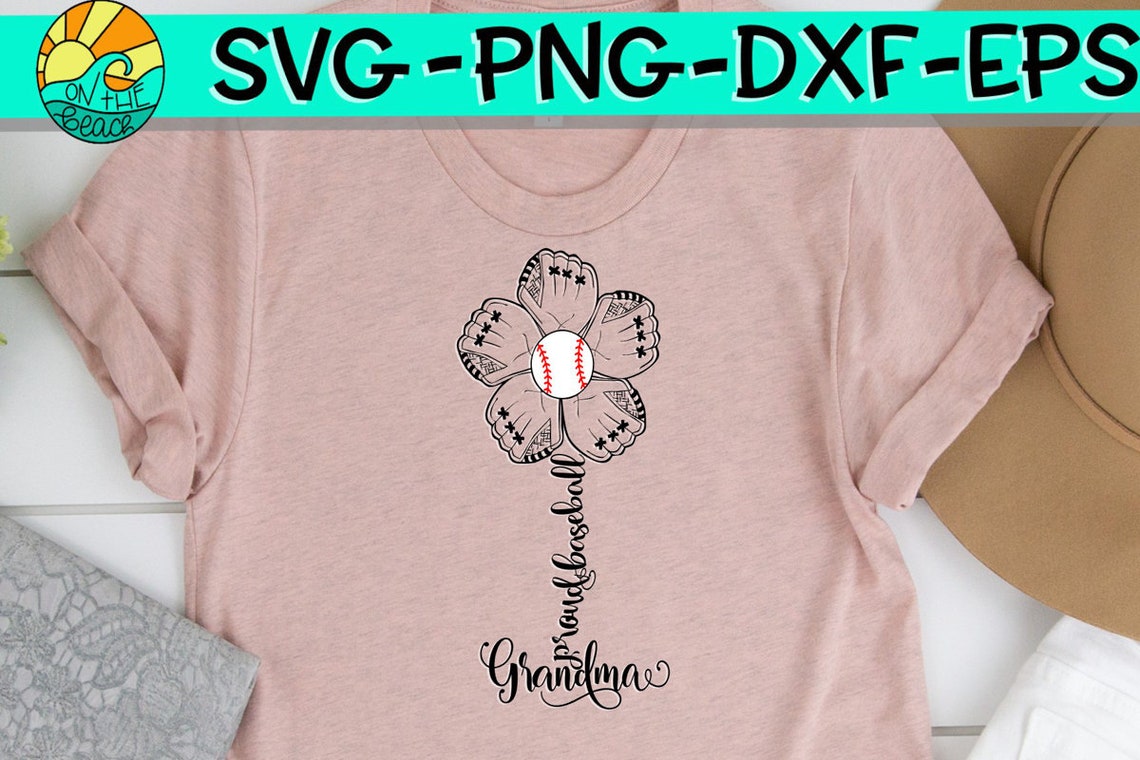 SVG Proud Baseball Grandma Baseball Flower Baseball Flower - Etsy