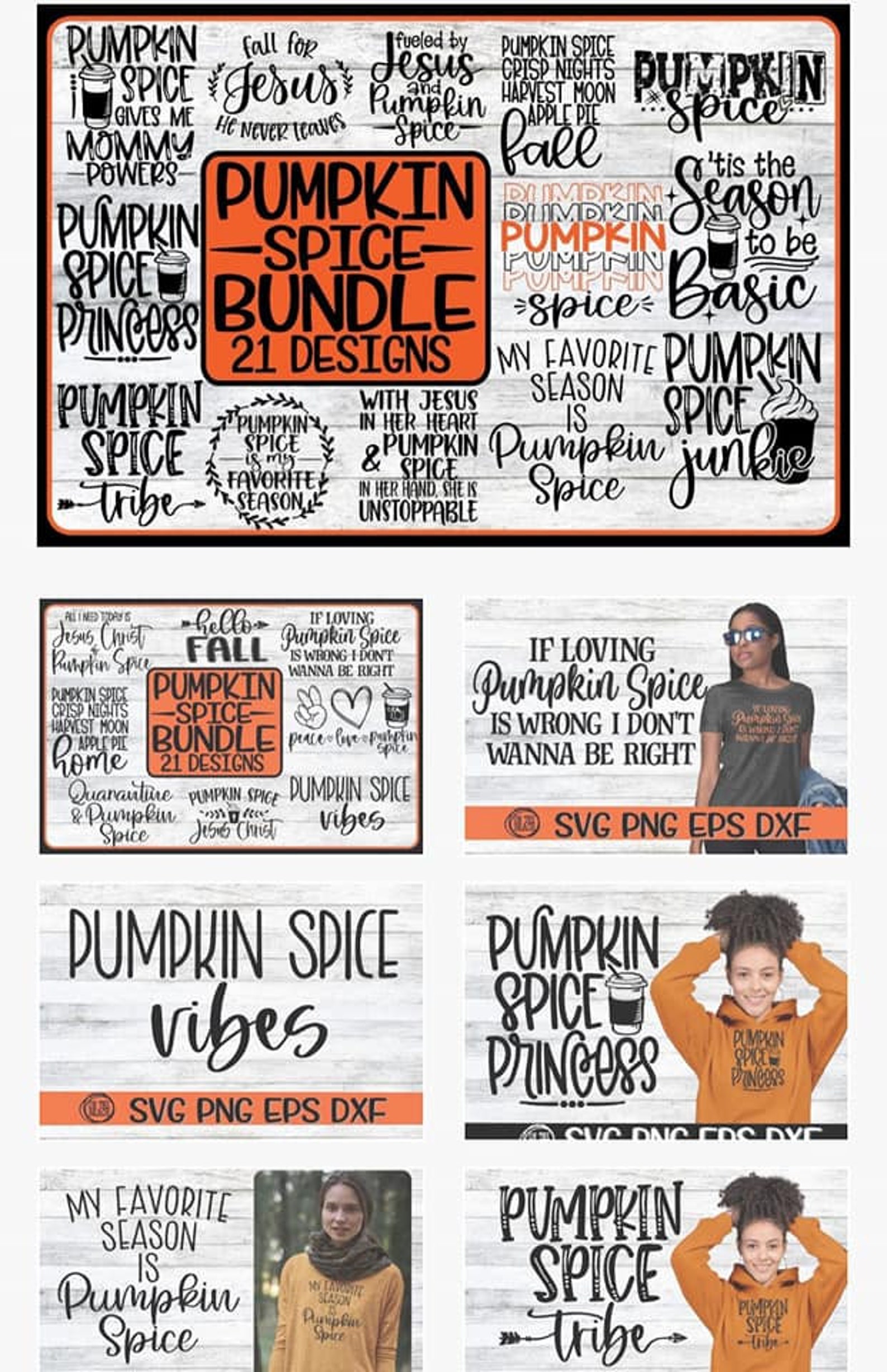 PUMPKIN Bundle Vol 4 21 Designs Included Pumpkin Spice | Etsy