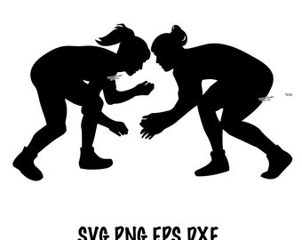 Female Wrestling Svg, Women's Wrestling Clipart, Female Wrestlers Png ...