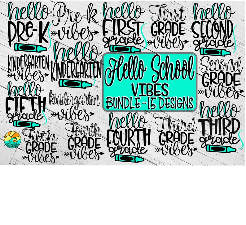 Hello School Vibes Bundle, Hello First Grade, First Svg, Second Svg ...