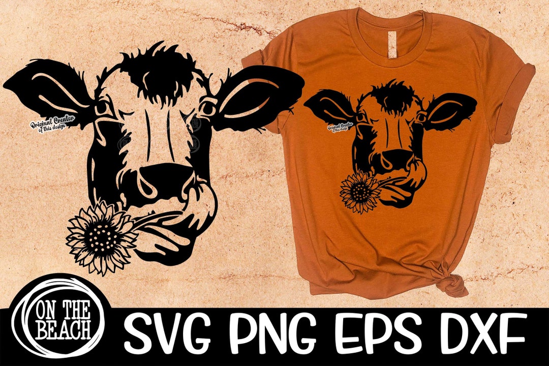 Cow Svg, Heifer Svg, Sunflower Svg, Sunflower Cow, Sunflower Heifer ...