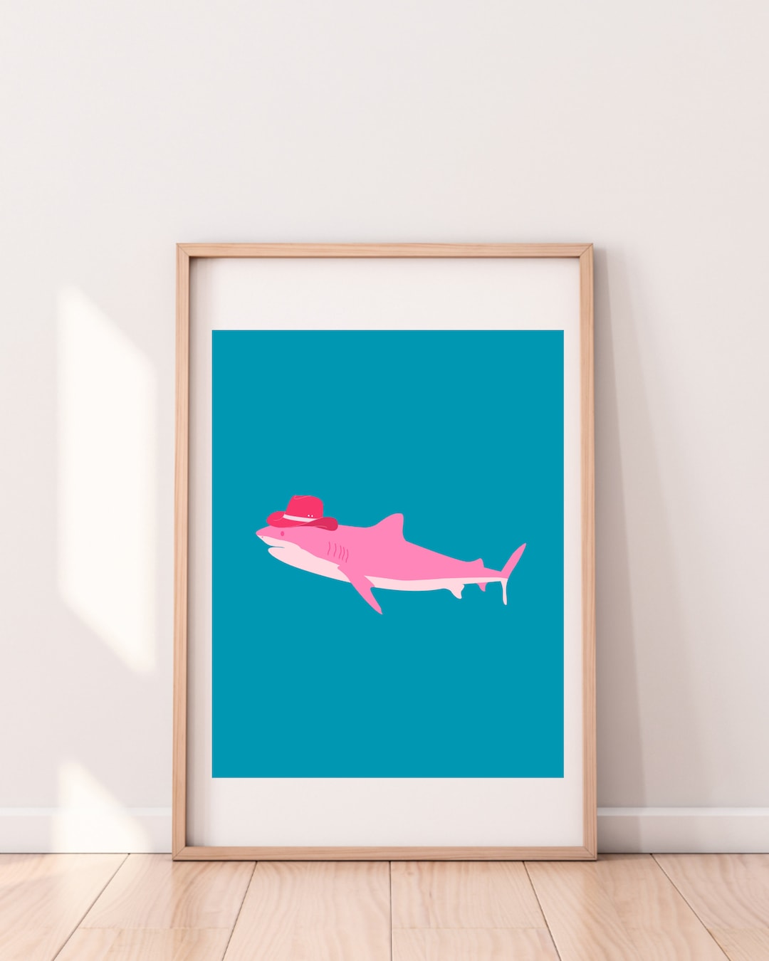 Cowboy Shark Print | Coastal Wall Art - Etsy