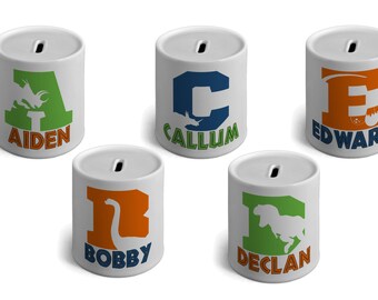 Personalised Character Money Box, Dinosaur Money Box, Pirate Money Box ...