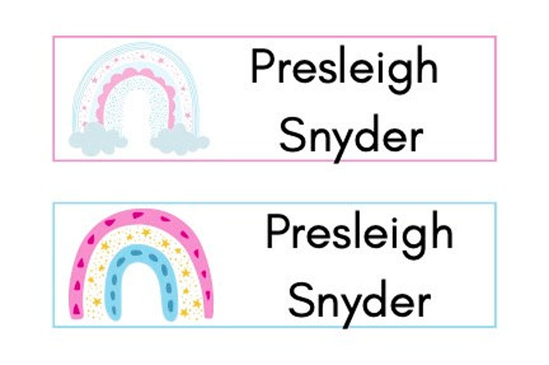 Rainbow School Labels - Etsy
