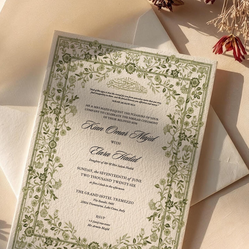 Arabic Wedding Invition - Etsy UK