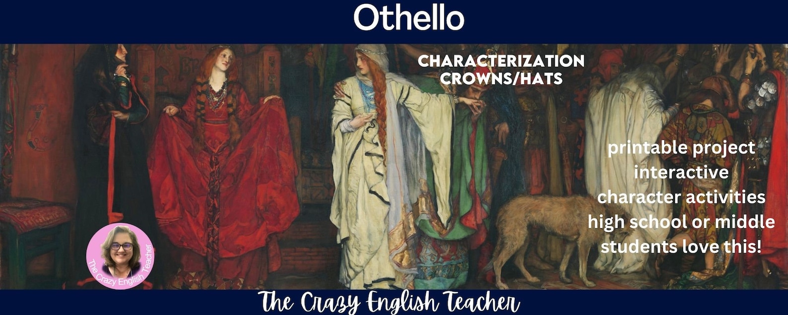 Shakespeare's Othello Character Educational Printable Hats and ...
