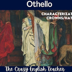 Shakespeare's Othello Character Educational Printable Hats and ...