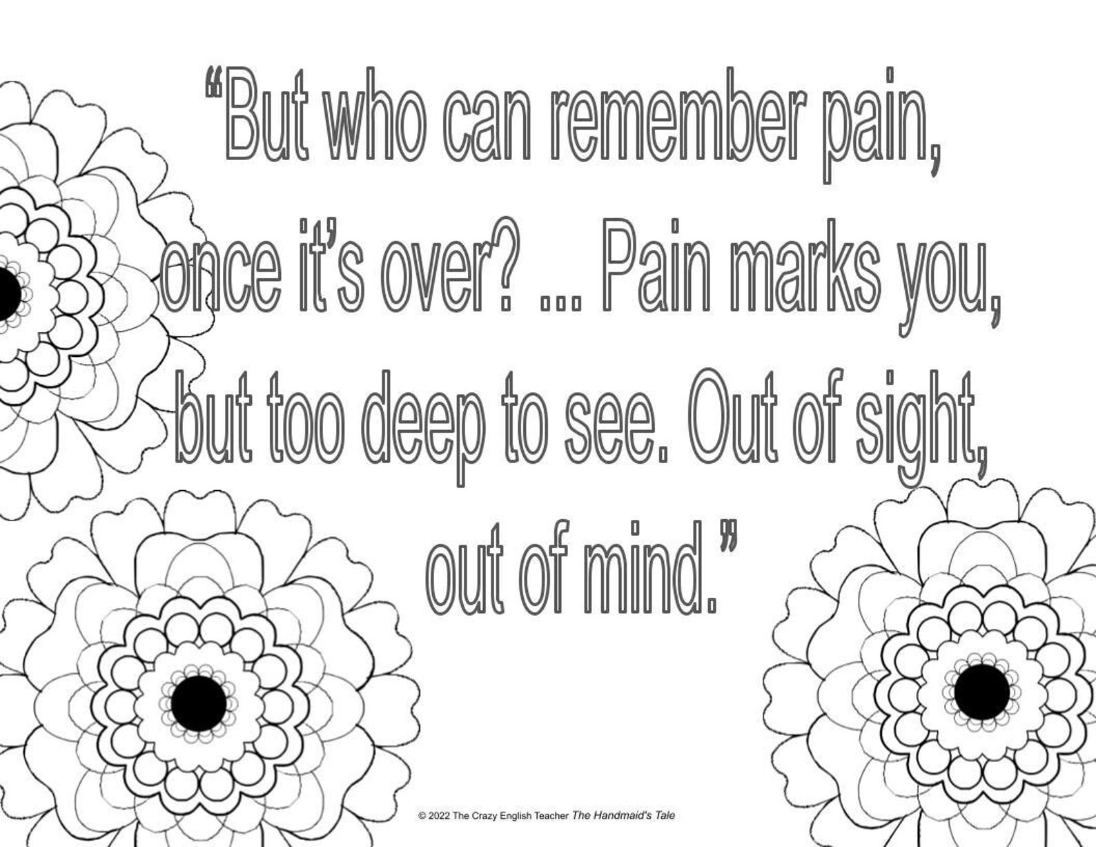 The Handmaid's Tale Coloring Pages Educational Printable for High ...