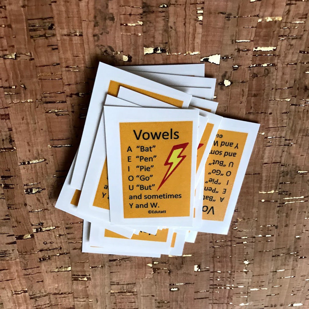 Vowels Educational Tattoos : Classroom Set of 25 - Etsy