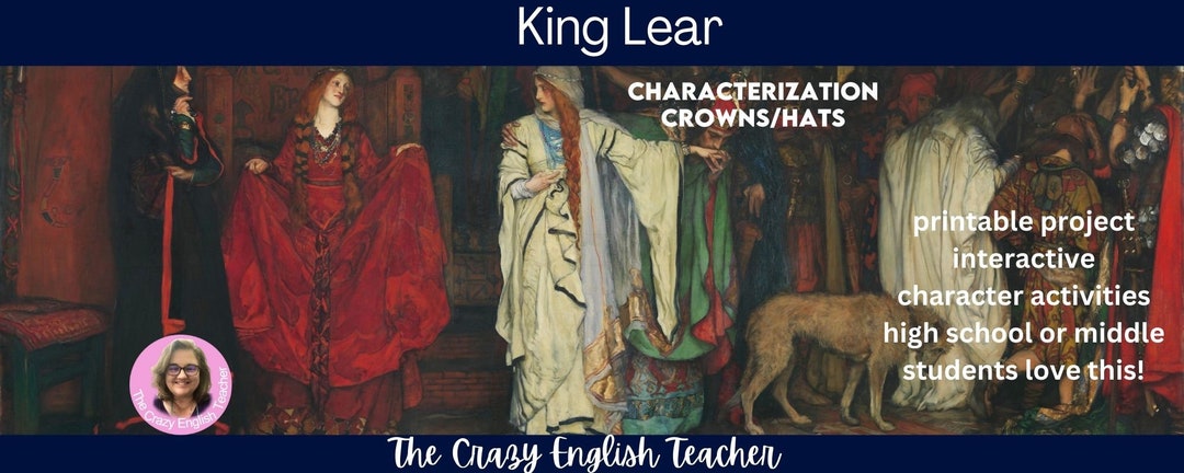 Shakespeare's King Lear Character Educational Printable Hats and ...