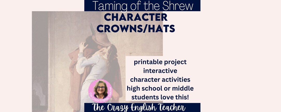 Taming of the Shrew by Shakespeare Character Educational Printable Hats ...