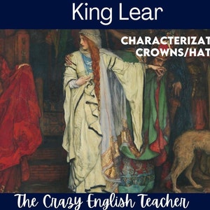 Shakespeare's King Lear Character Educational Printable Hats and ...