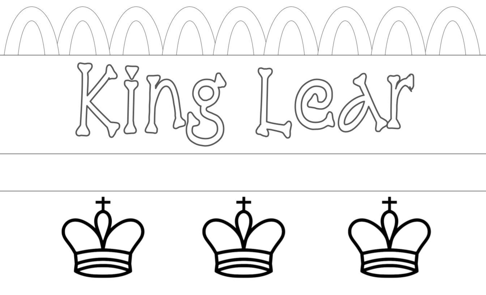 Shakespeare's King Lear Character Educational Printable Hats and ...