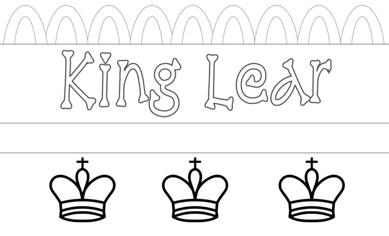 Shakespeare's King Lear Character Educational Printable Hats and ...