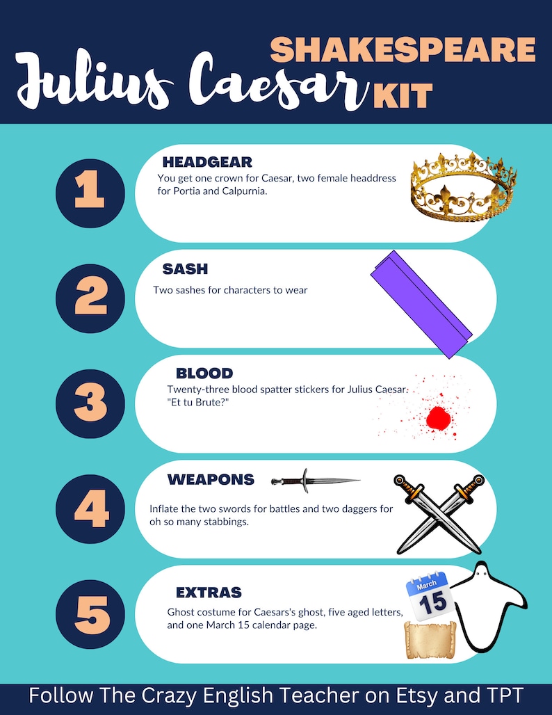 Shakespeare Julius Caesar Teaching Props Kit - Teacher Made - Teacher ...
