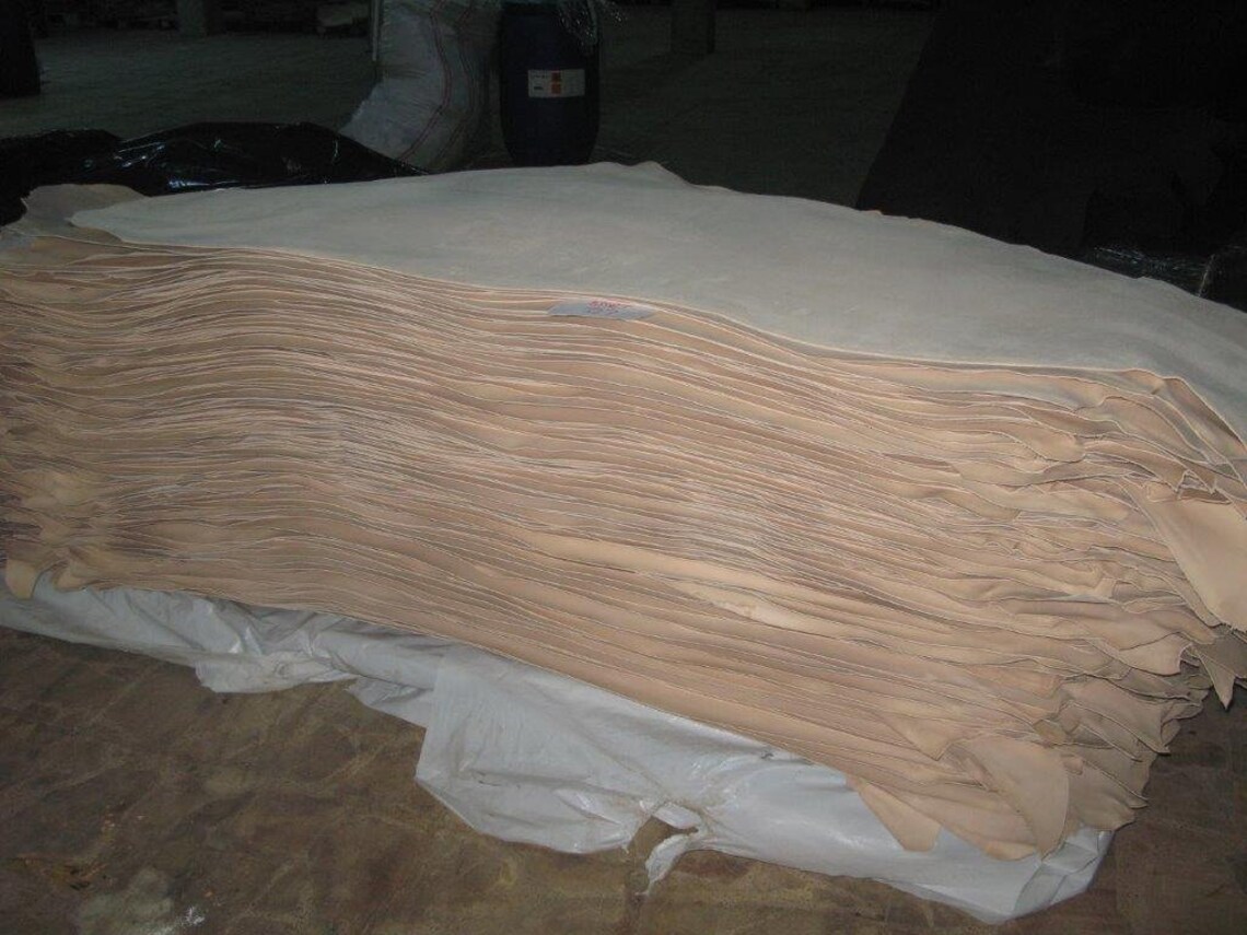 2/3 Oz. Natural Vegetable Tanned Leather Cow Hide Squares 2 PCS BUNDLE ...