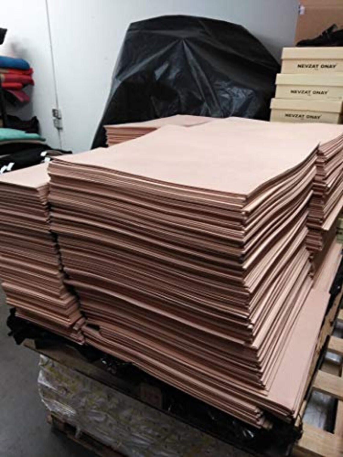 2/3 Oz. Natural Vegetable Tanned Leather Cow Hide Squares 2 PCS BUNDLE ...