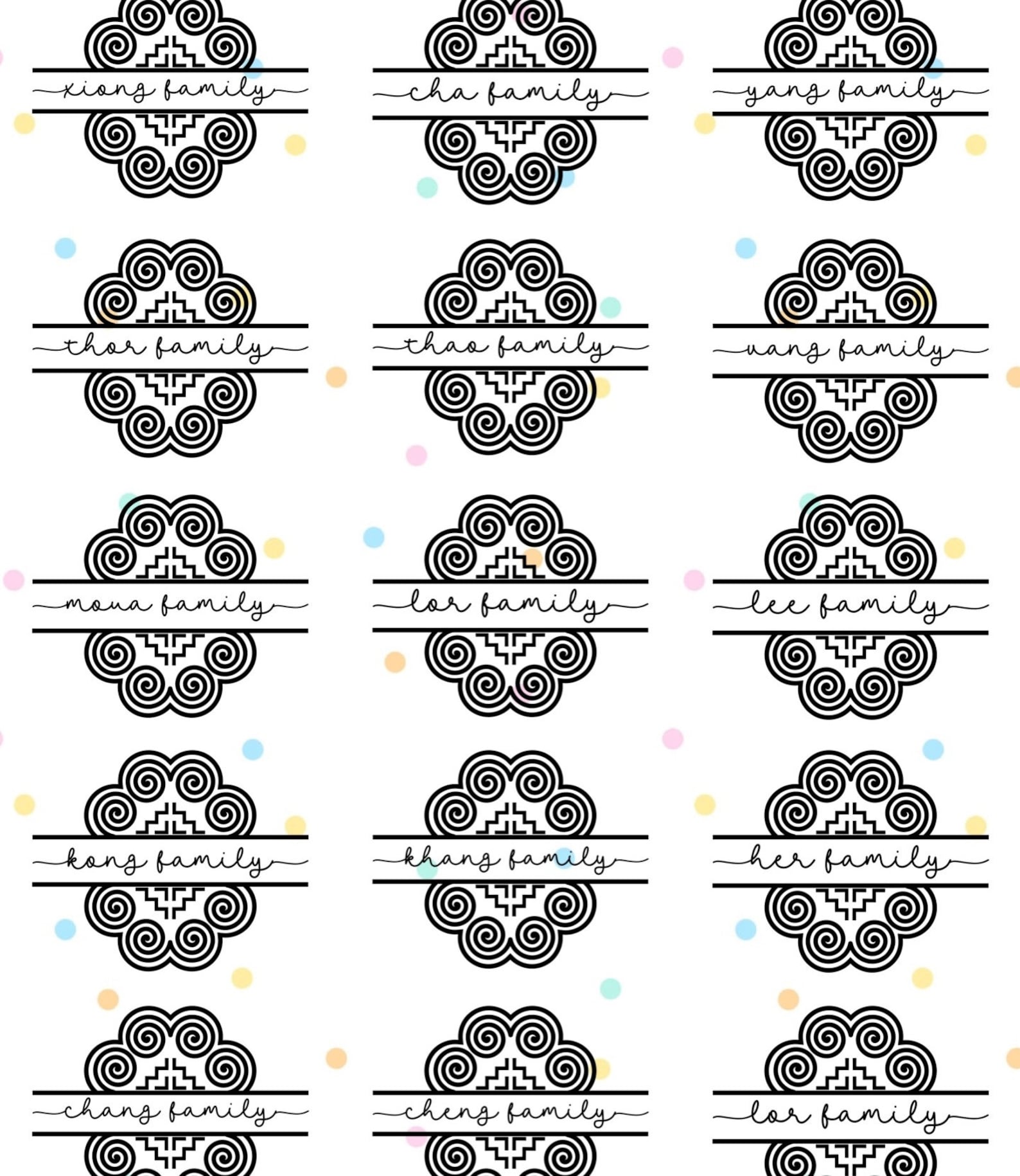Hmong Last Name Design With Hmong Elephant Logo Png File - Etsy