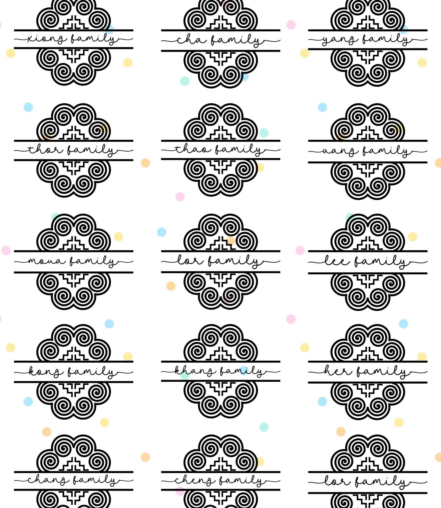 Hmong Last Name Design With Hmong Elephant Logo Png File - Etsy